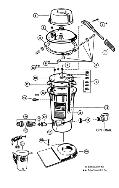 Parts List: Hayward 20 Sq. Ft. Perflex Modular D.E. Filter (EC40AC Ser ...