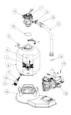 Parts List: Pentair Sand Dollar Top Mount Filter SD60