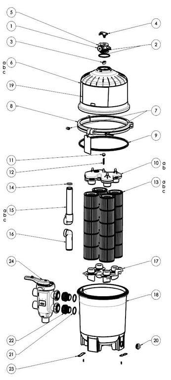 Parts List: Hayward 60 Sq. Ft. DEP 500 Series D.E. Filter