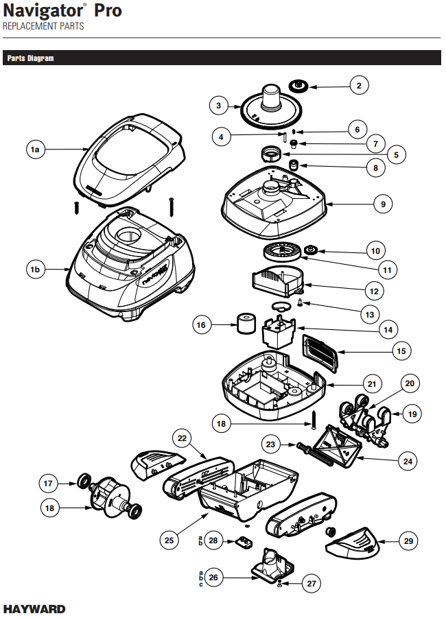Hayward Navigator Pro Parts & Diagram - Pool Cleaner Parts