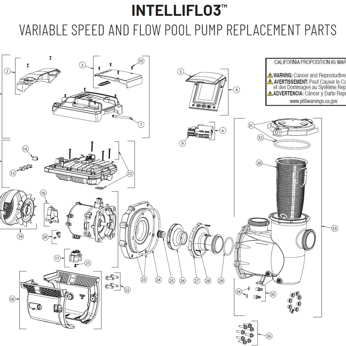 Parts List: IntelliFlo 3 3hp