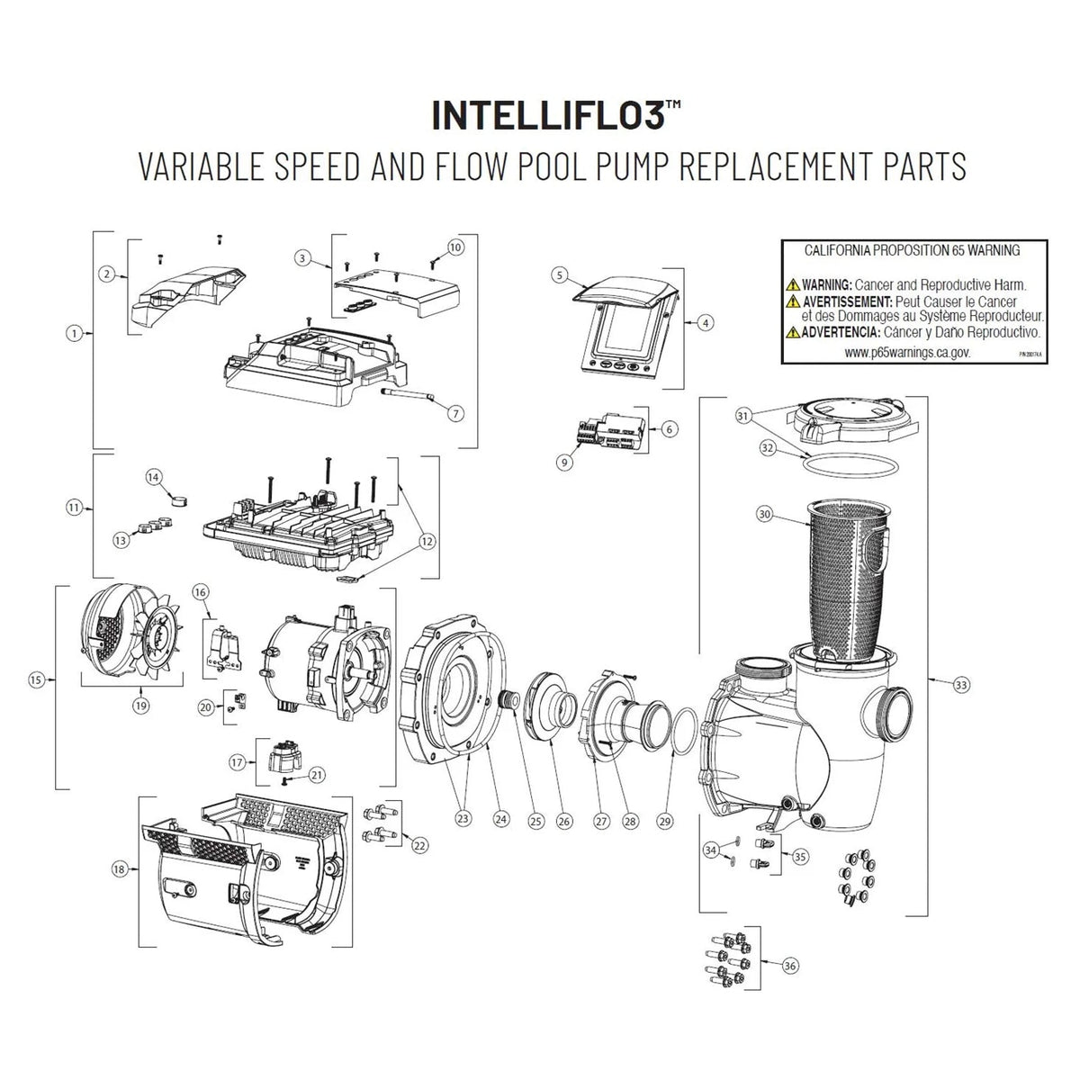Parts List: IntelliFlo 3 1.5hp - test