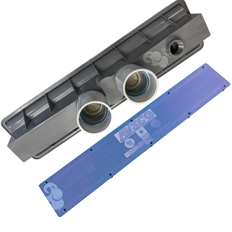 AVSC Dual Standard Top Channel Drain Euro Blue - Pentair In-Floor(A&A ...
