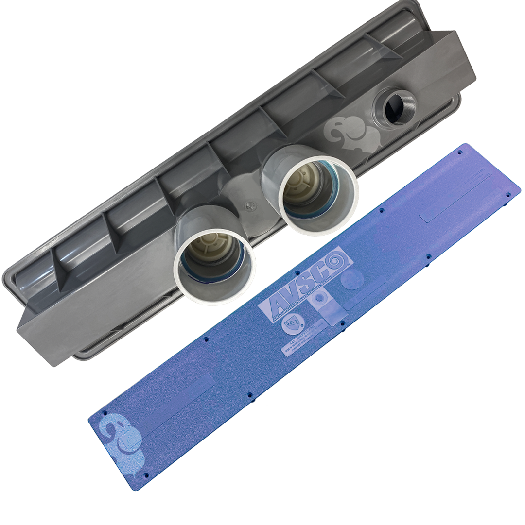 AVSC Dual Standard Top Channel Drain Euro Blue - Pentair In-Floor(A&A ...