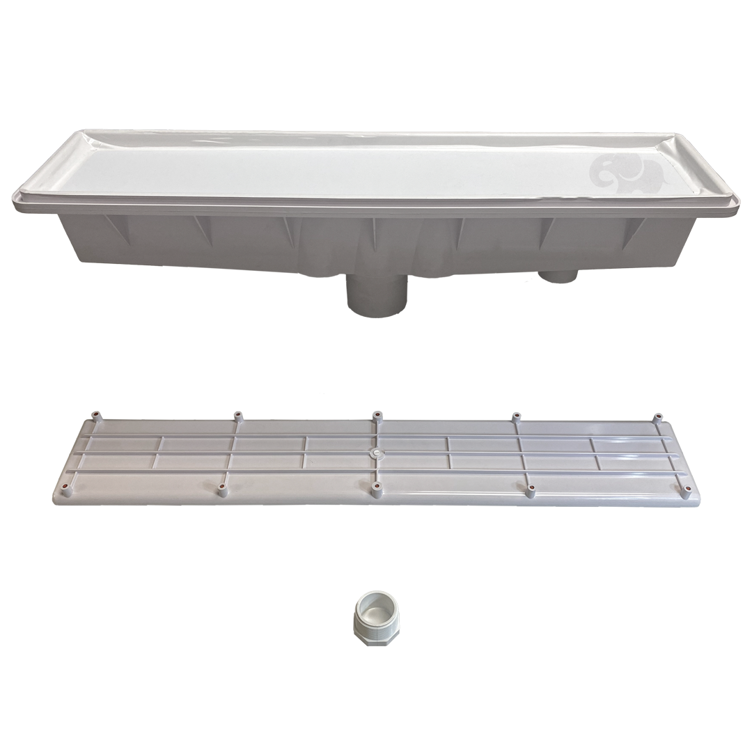 AVSC Single Pebble Top Channel Drain White - Pentair In-Floor(A&A) | 2 ...