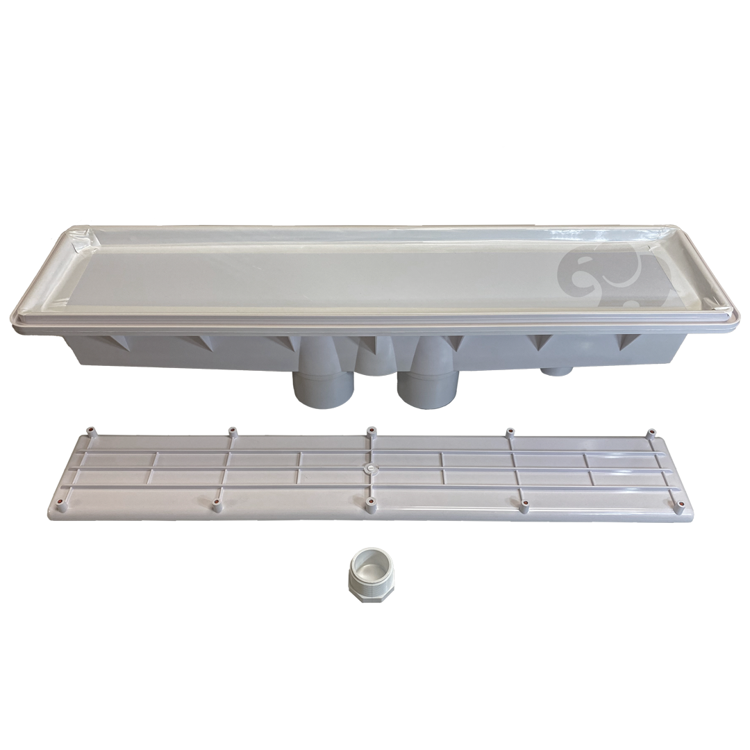 AVSC Dual Pebble Top Channel Drain White - Pentair In-Floor(A&A) | 289 ...