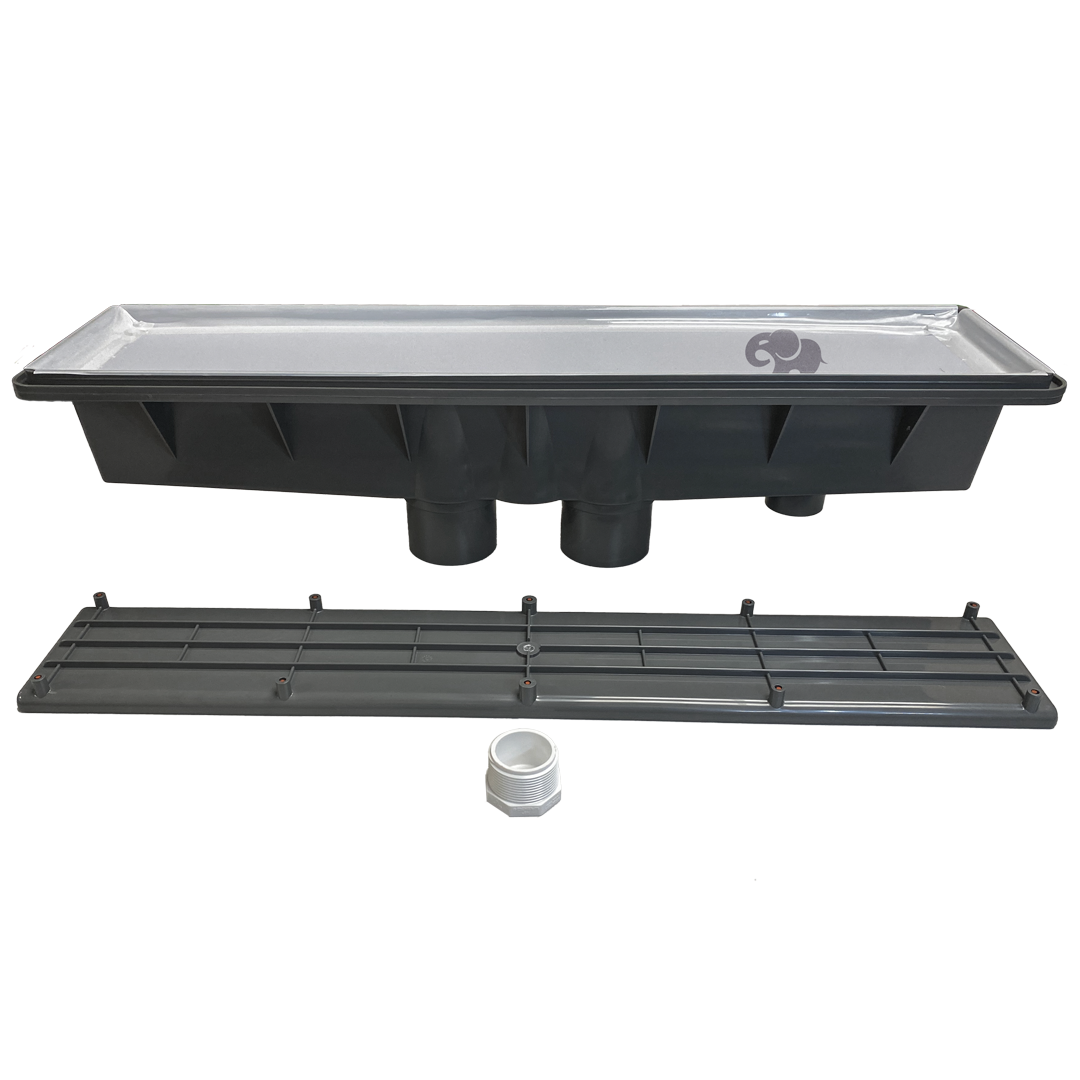 AVSC Dual Pebble Top Channel Drain Dark Gray - Pentair In-Floor(A&A)