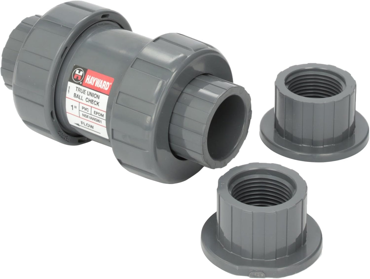 1" PVC True Union Check Valve – Socket & Threaded Ends, EPDM Seals | T