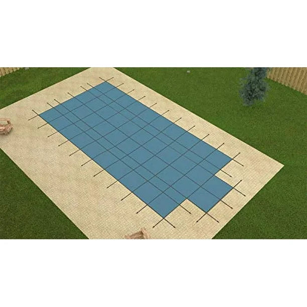 GLI Pool Products 17'10" x 36'10" Grecian Mesh Safety Cover w/ 4' x 8'
