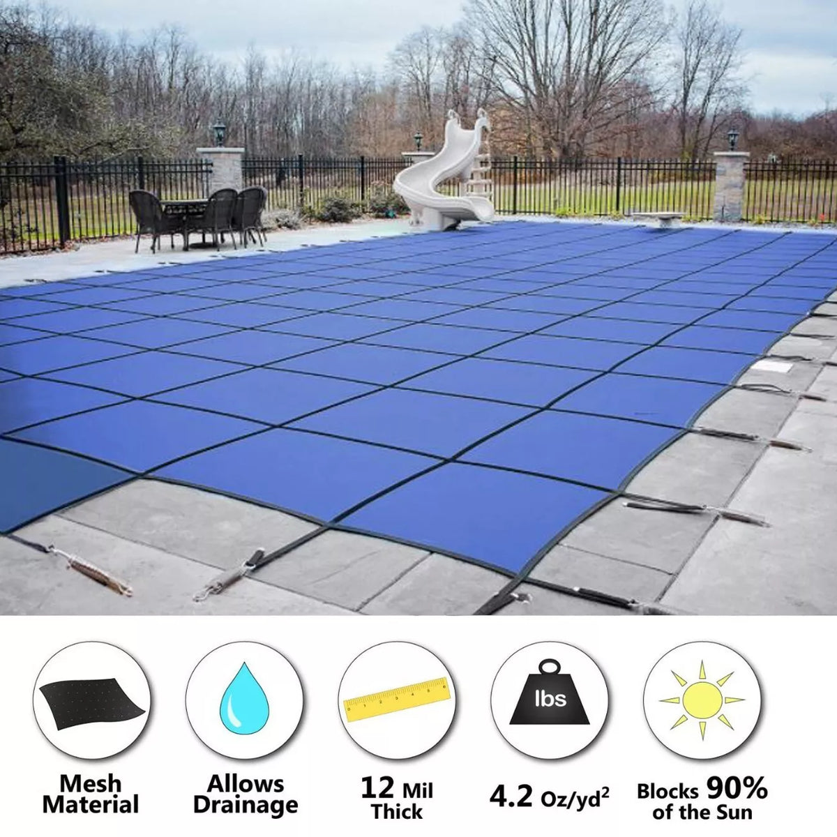 GLI Pool Products 20X40 Rectangle 22X46 W/Center Step 4X8 Blue | 20-20