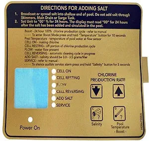 Jandy AquaPure Plastic Control Center Control Box Bottom Decal ...