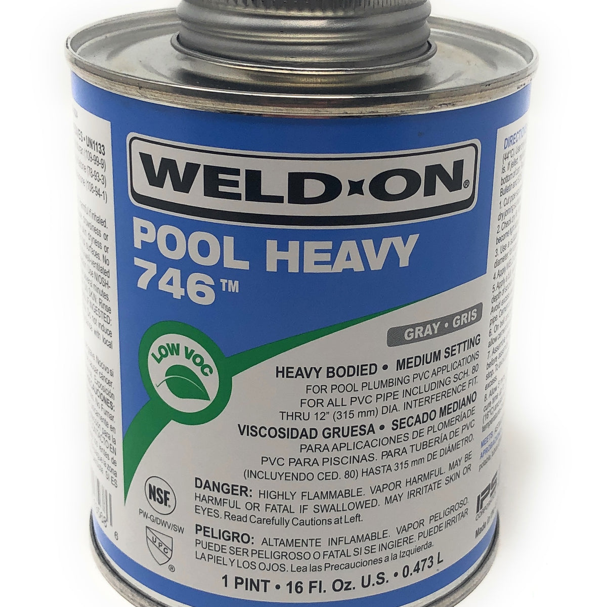 Weld‑On 746 Gray Heavy PVC Solvent Cement – 1 Pint Pool Adhesive | 135